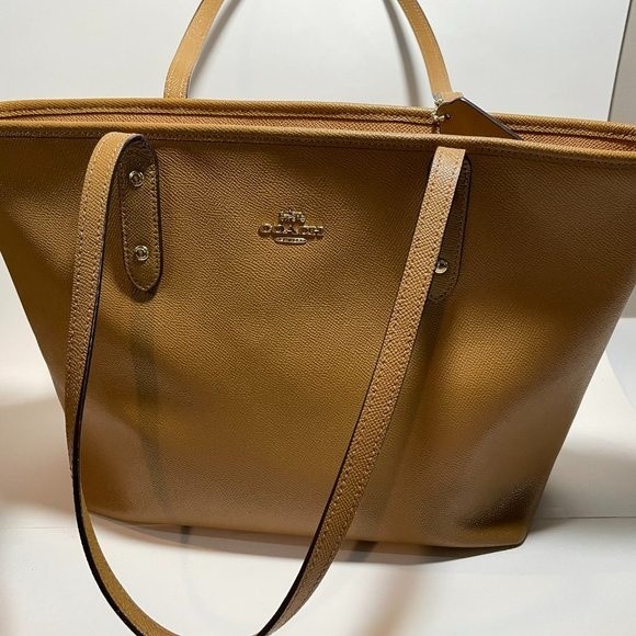 Coach | Bags | Coach F58846 Cross Grain City Zip Top Tote Handbag Camel ...